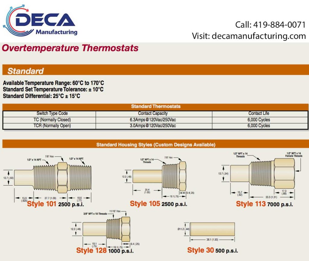 Thermal Switches - DECA Manufacturing